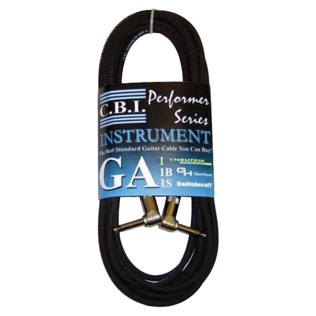 CBI GA1 1/4" Right Angle to 1/4" Right Angle Guitar Instrument Cable,